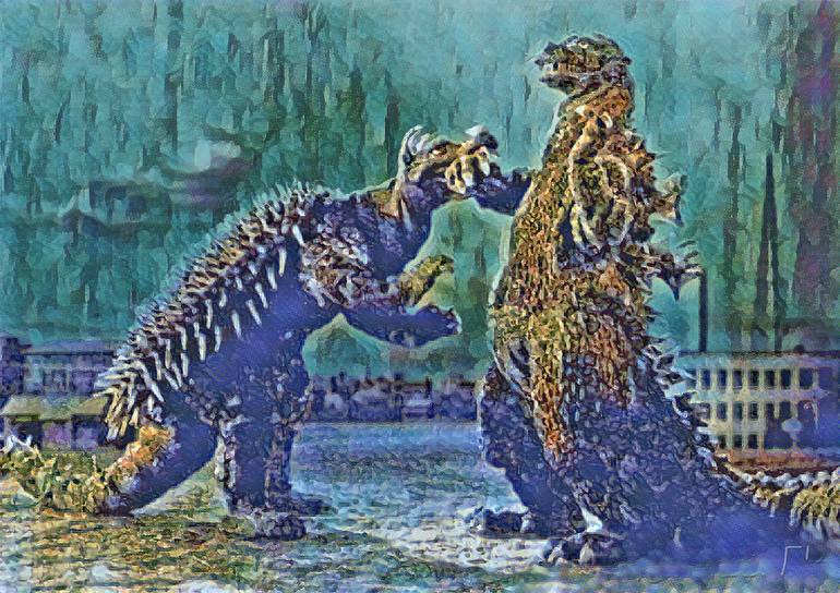 Godzilla And Anguirus Drawings
