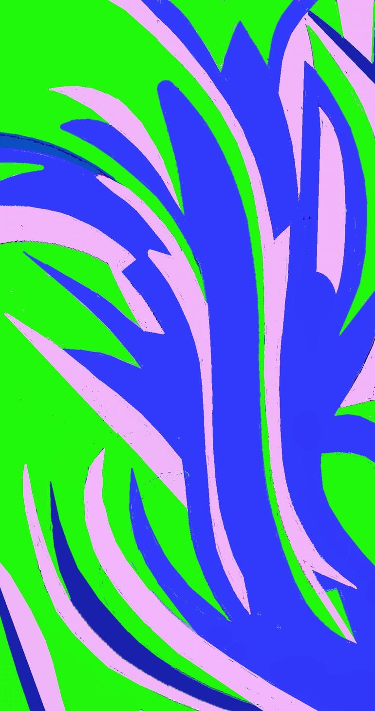 Blue Lion Flowers Mixed Media by Peter Jalesh | Saatchi Art