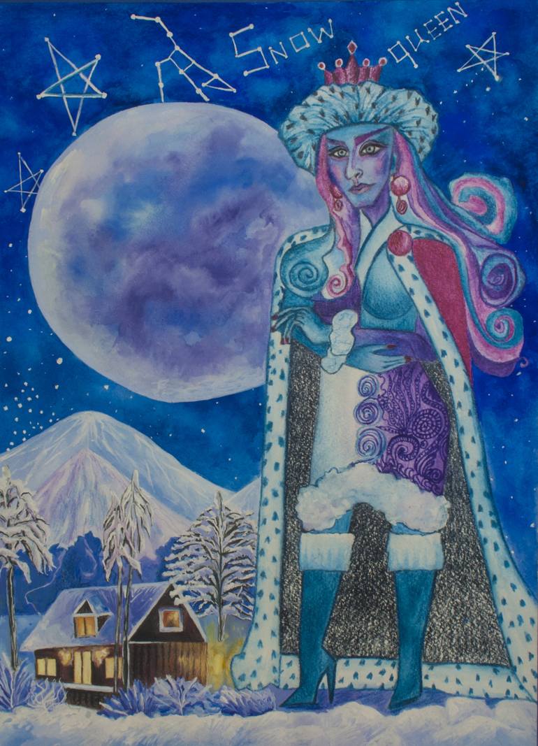 Snow queen Drawing by Yuliya Bykharovskaya | Saatchi Art