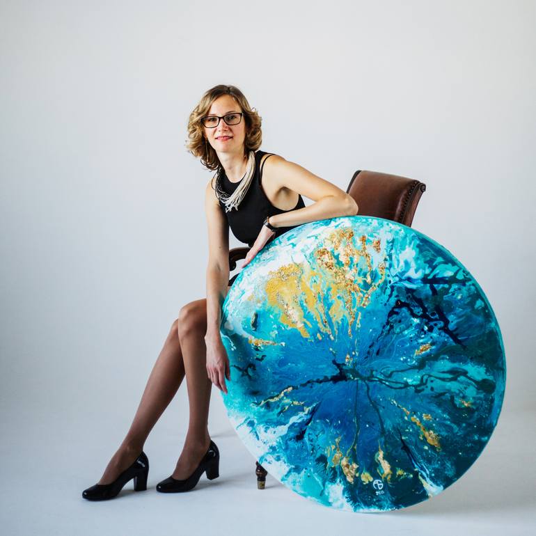 Blue planet Painting by Anna Bo | Saatchi Art