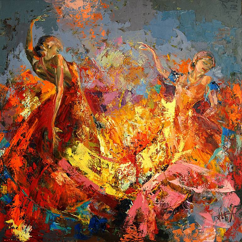 The Ballerina and Gypsy-2 Painting by Ali Aliyev | Saatchi Art