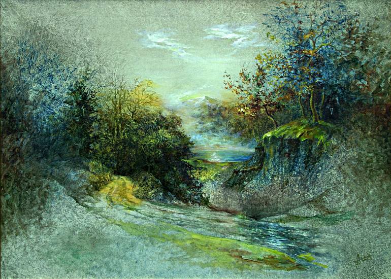 The Forest Landscape Painting by Ali Aliyev | Saatchi Art