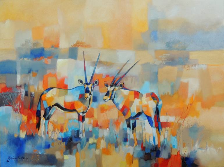 Cubist Oryx Painting by Penelope Hunter | Saatchi Art
