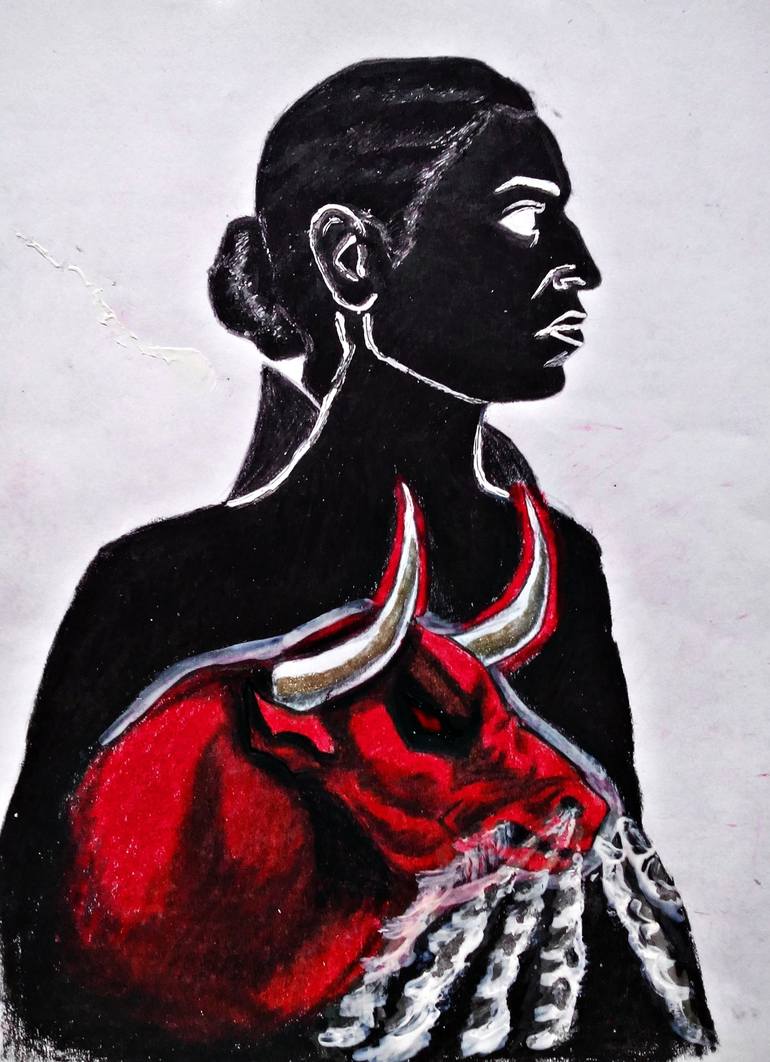 Lady Taurus / Inside Beast Drawing by Kayla Yeva | Saatchi Art