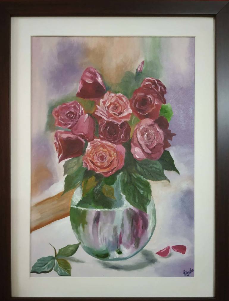Roses : not perfect, but beautiful Painting by Dimple Patel | Saatchi Art