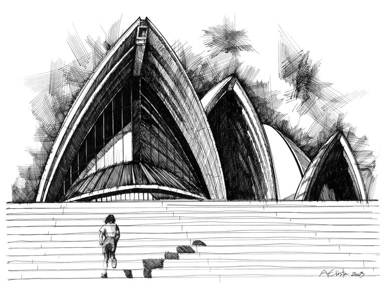 Run up to Opera Drawing by Andre Vesyelkin | Saatchi Art