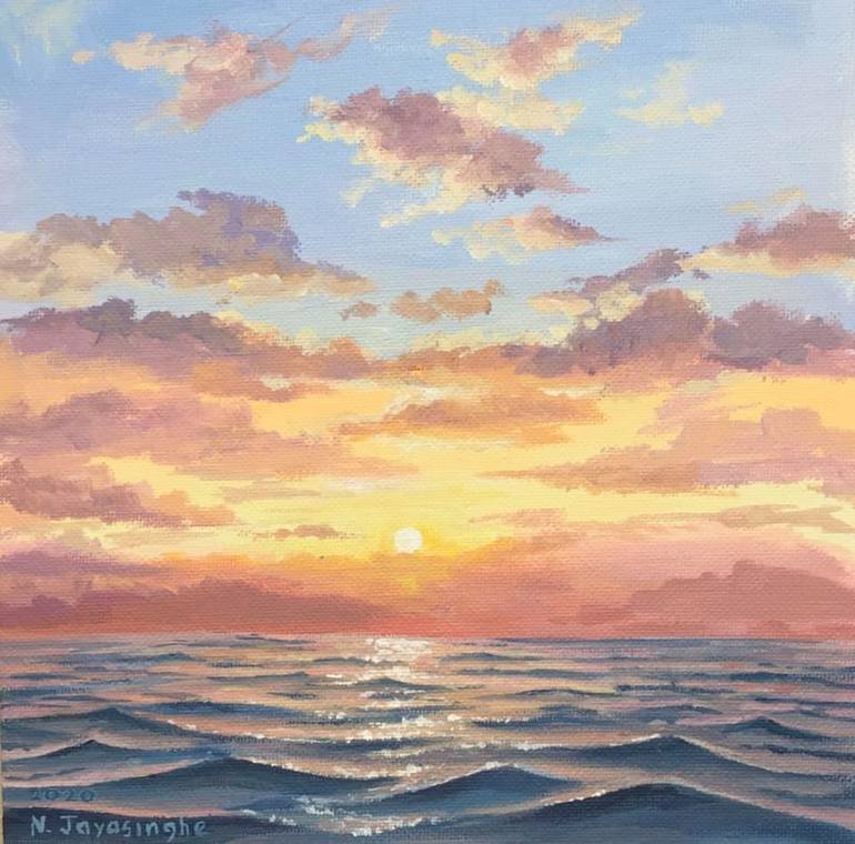 Calm Ocean Watercolor