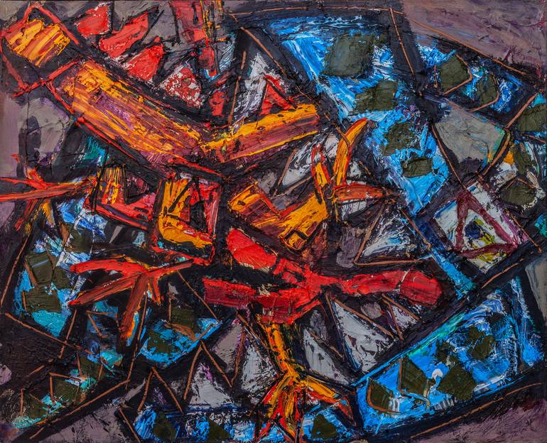 The Fight Painting by Valentin Rusu | Saatchi Art
