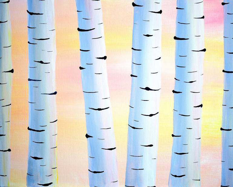 Pando Aspen Trees Painting by Brady Nielson | Saatchi Art