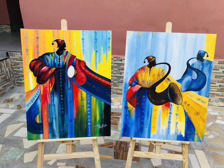 My painting on display Painting by Ernest Larbi Budu | Saatchi Art