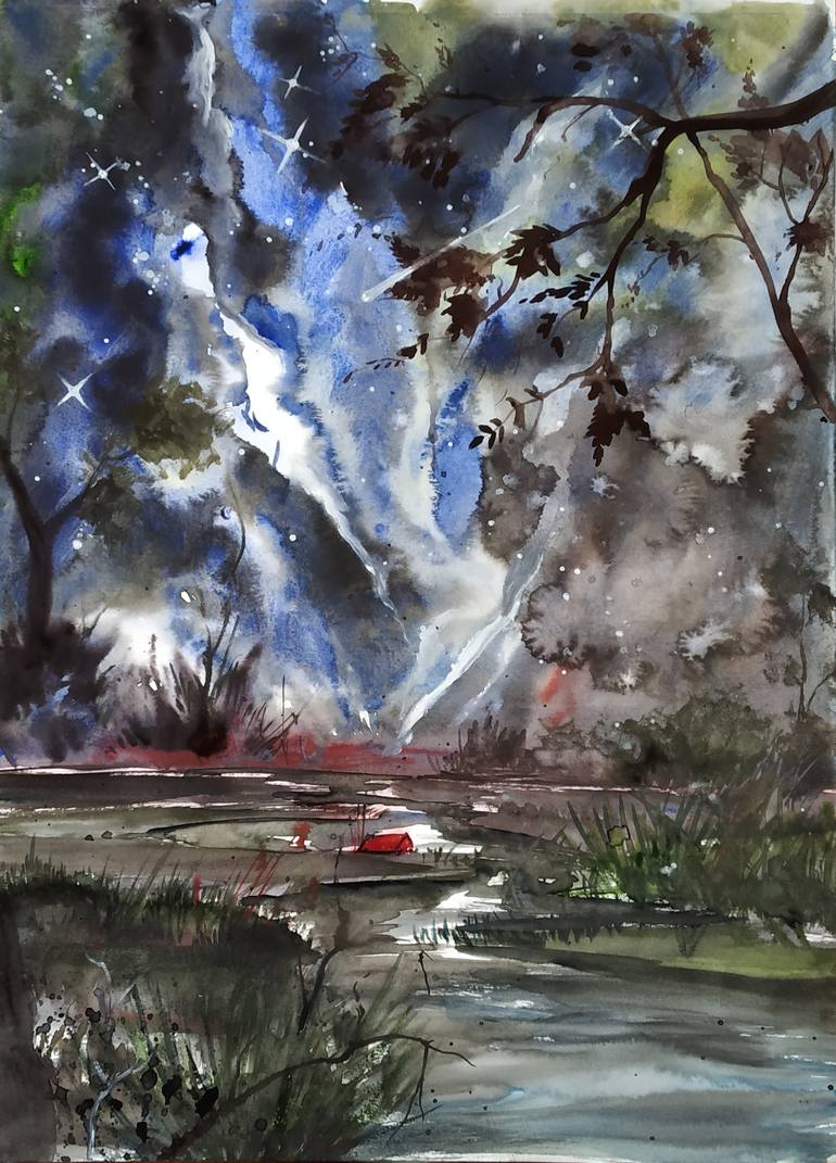 blue sky Drawing by Sunil Kumar | Saatchi Art