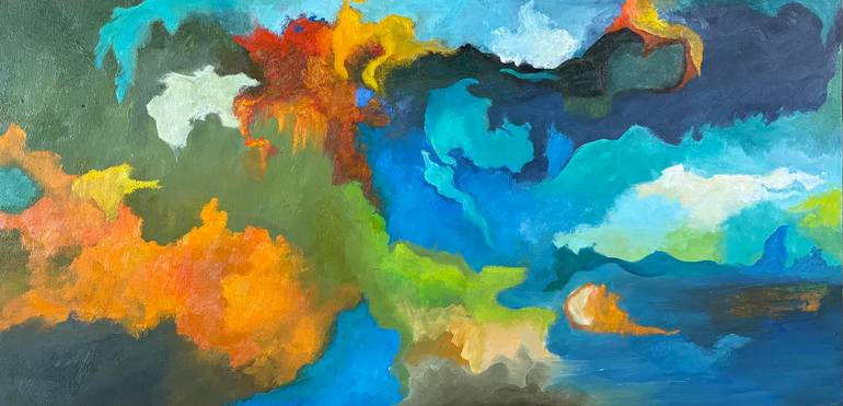 Playful Land Painting by Shalla Javid | Saatchi Art