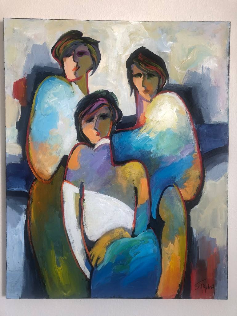 FRIENDS FOR EVER Painting by Shalla Javid | Saatchi Art