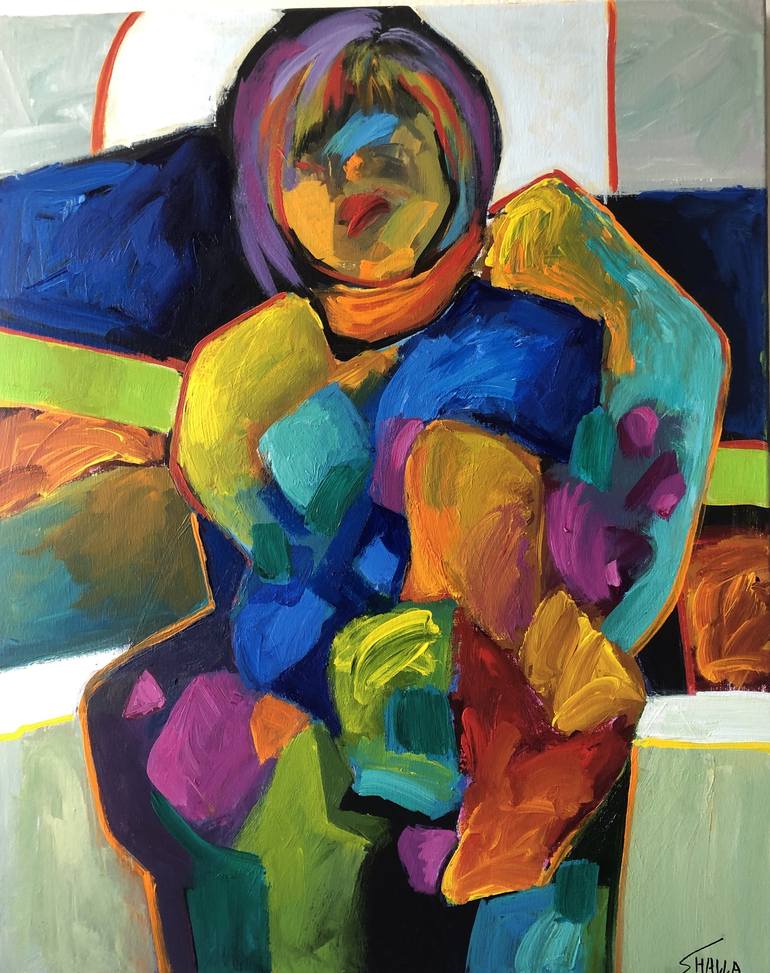 Abstract Figure Painting by Shalla Javid | Saatchi Art