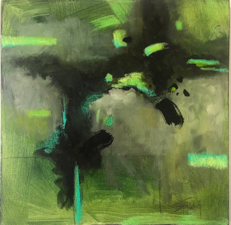 Shades of Green Painting by Shalla Javid | Saatchi Art