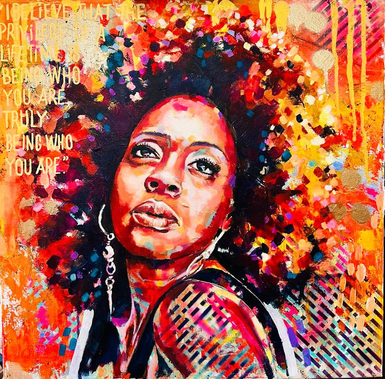 Iconic Women - Viola Davis Painting by Kirsten Todd | Saatchi Art
