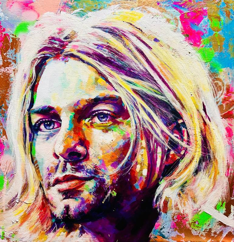 Iconic Kurt Cobain Painting by Kirsten Todd | Saatchi Art