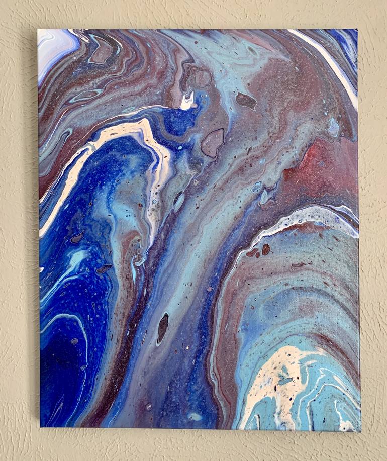 Original Abstract Geode Fluid Acrylic Painting Painting by Jamie ...