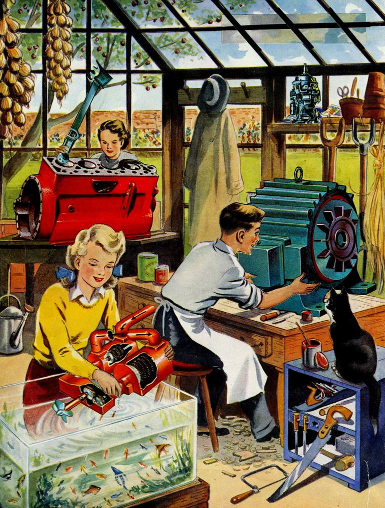 Hefty Hobbies At Home Collage by Michael Leigh | Saatchi Art