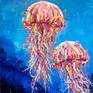 Dancing Jellyfish Painting by Marc van Rooijen | Saatchi Art
