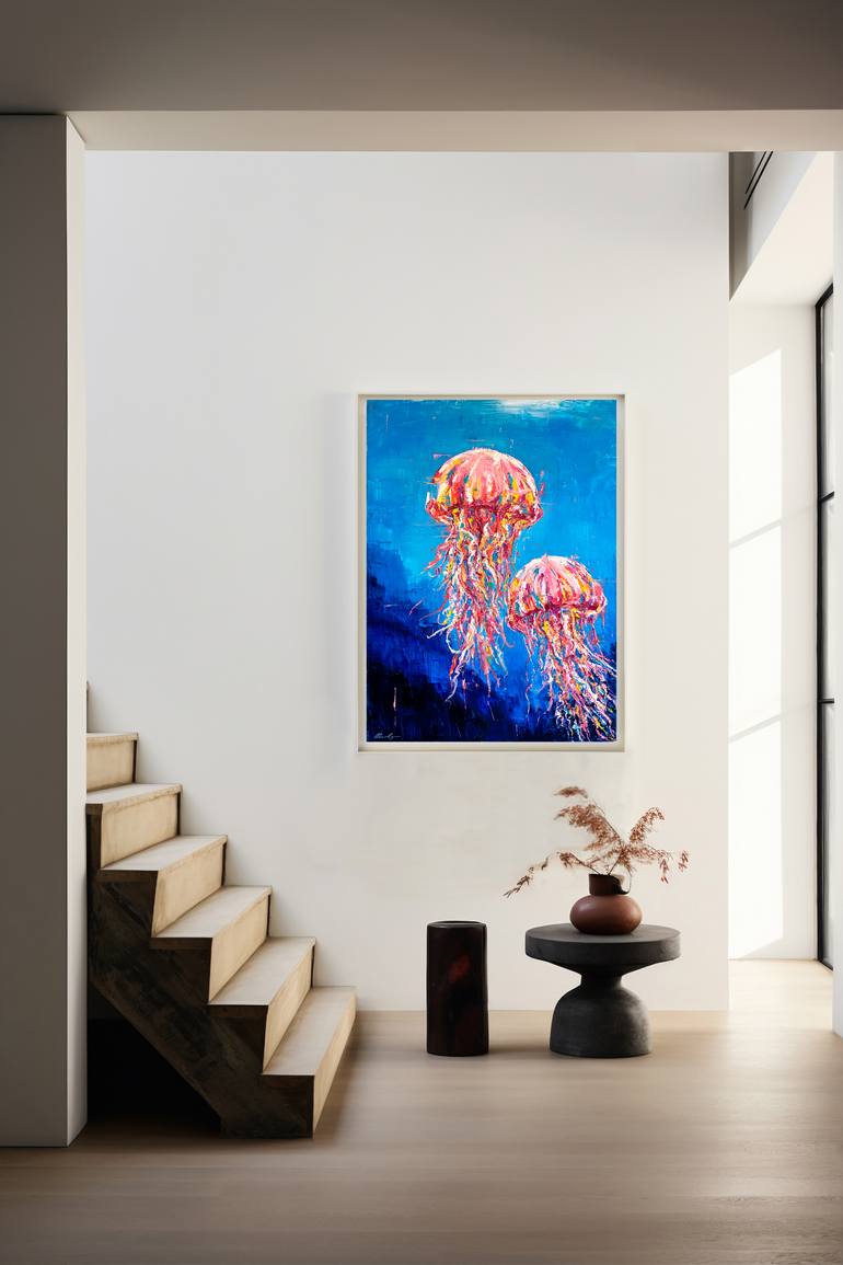 Dancing Jellyfish Painting by Marc van Rooijen | Saatchi Art