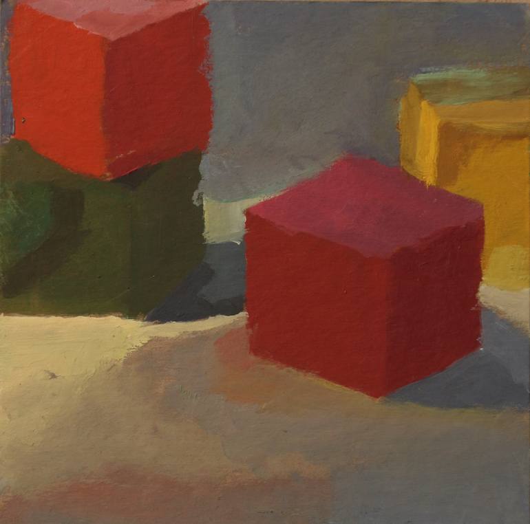 Cubes Study Painting by Nathan Bergen | Saatchi Art