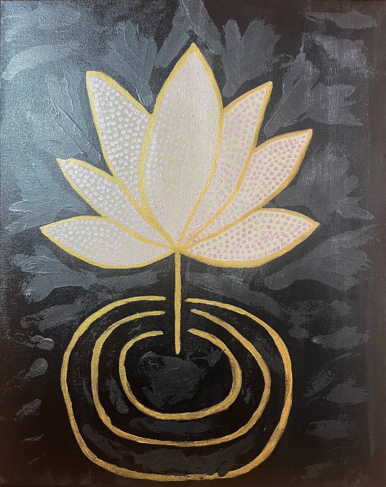 Rising lotus Painting by Astrid Willner | Saatchi Art Australia