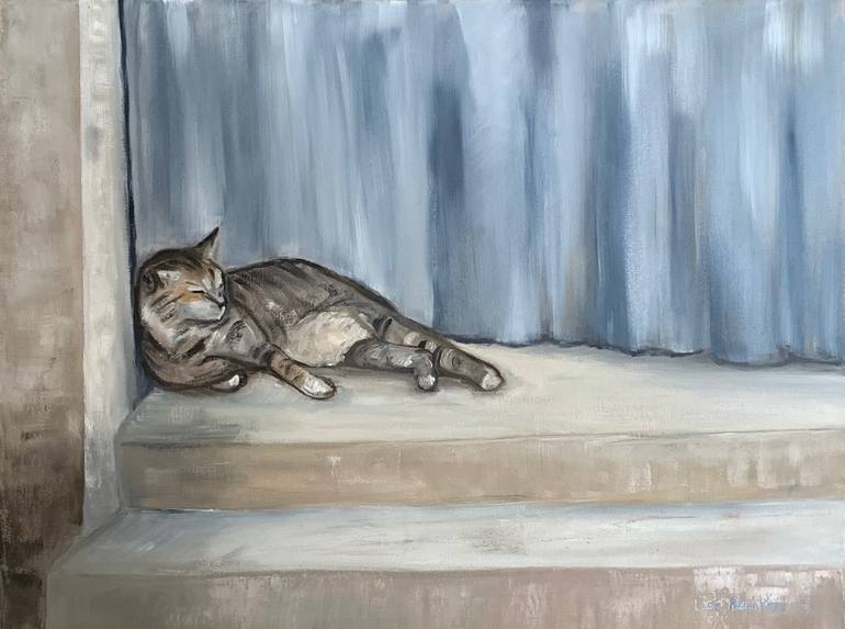 Busy Holding up the Wall Painting by Lisa Bernhard | Saatchi Art