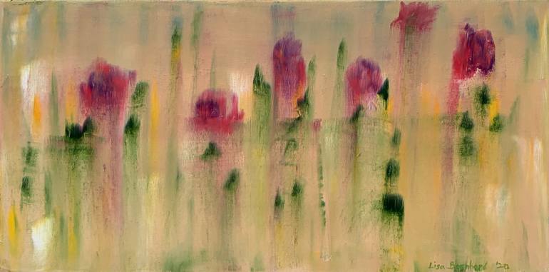 Roses in the Garden Painting by Lisa Bernhard | Saatchi Art