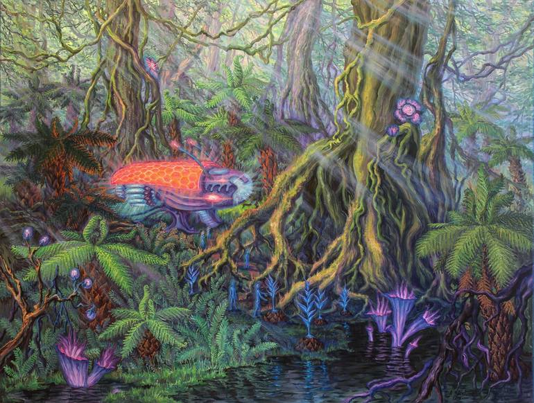 Space gardeners Painting by Andrey Shuvalov | Saatchi Art