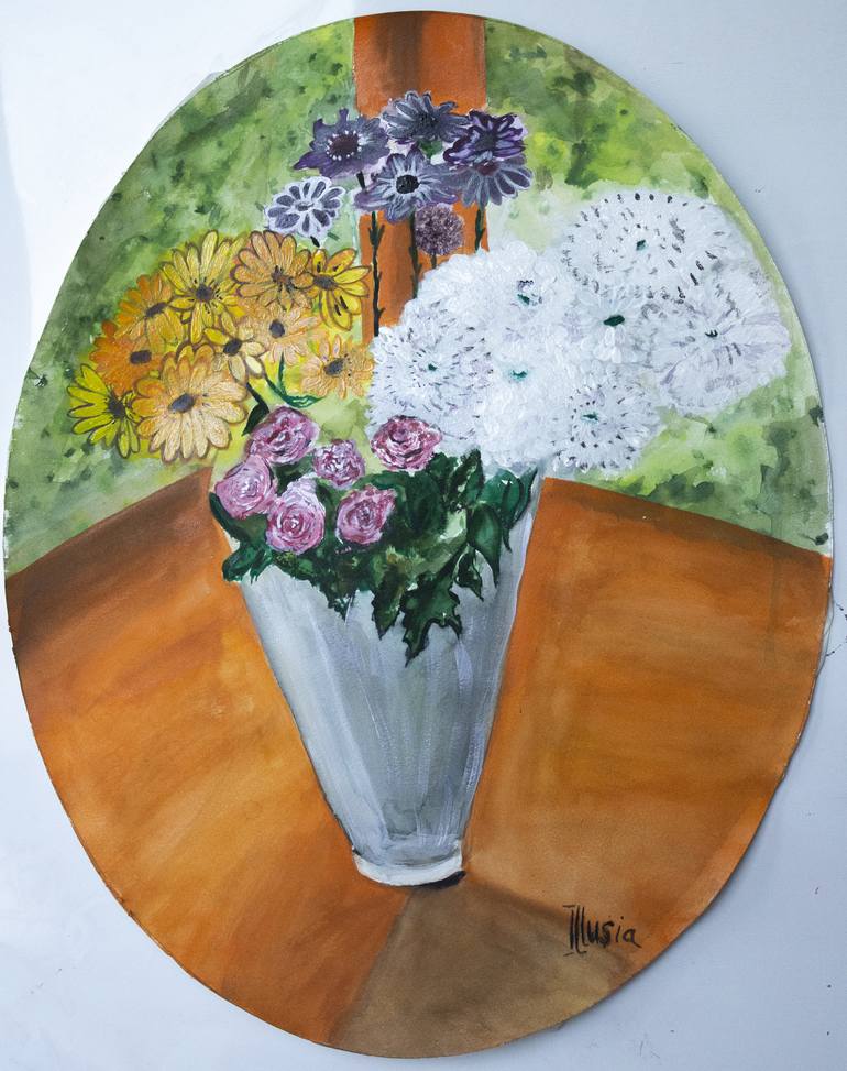 Flowers in a vase Painting by Anna Zozulia | Saatchi Art
