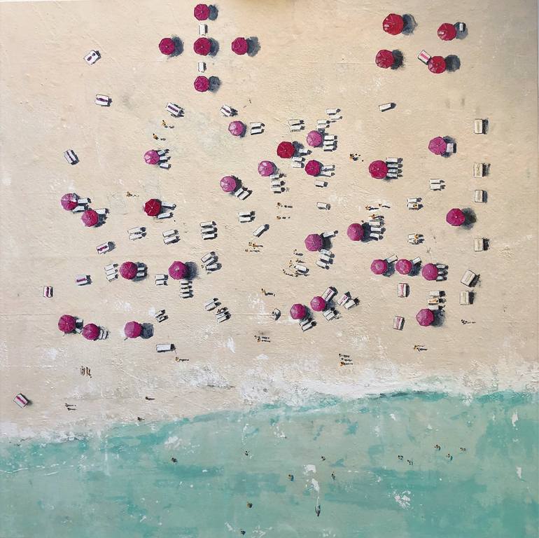 Pink Beach Painting by Claudio Missagia | Saatchi Art