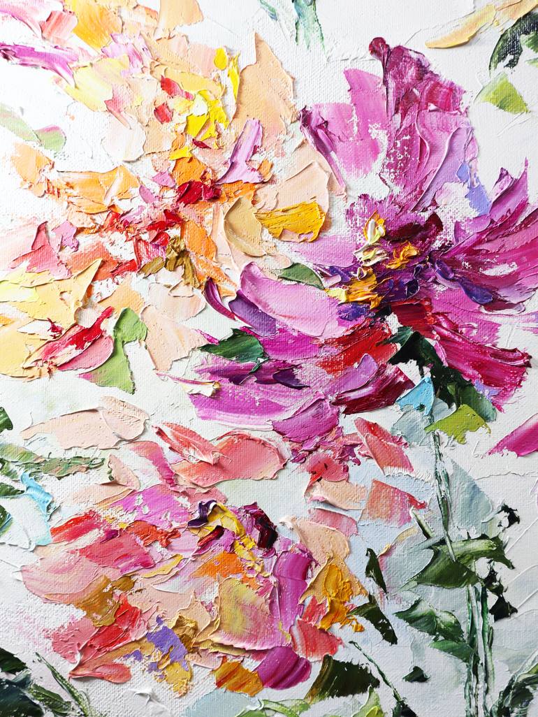 Flowers as sounds - modern abstract flower painting, contemporary ...