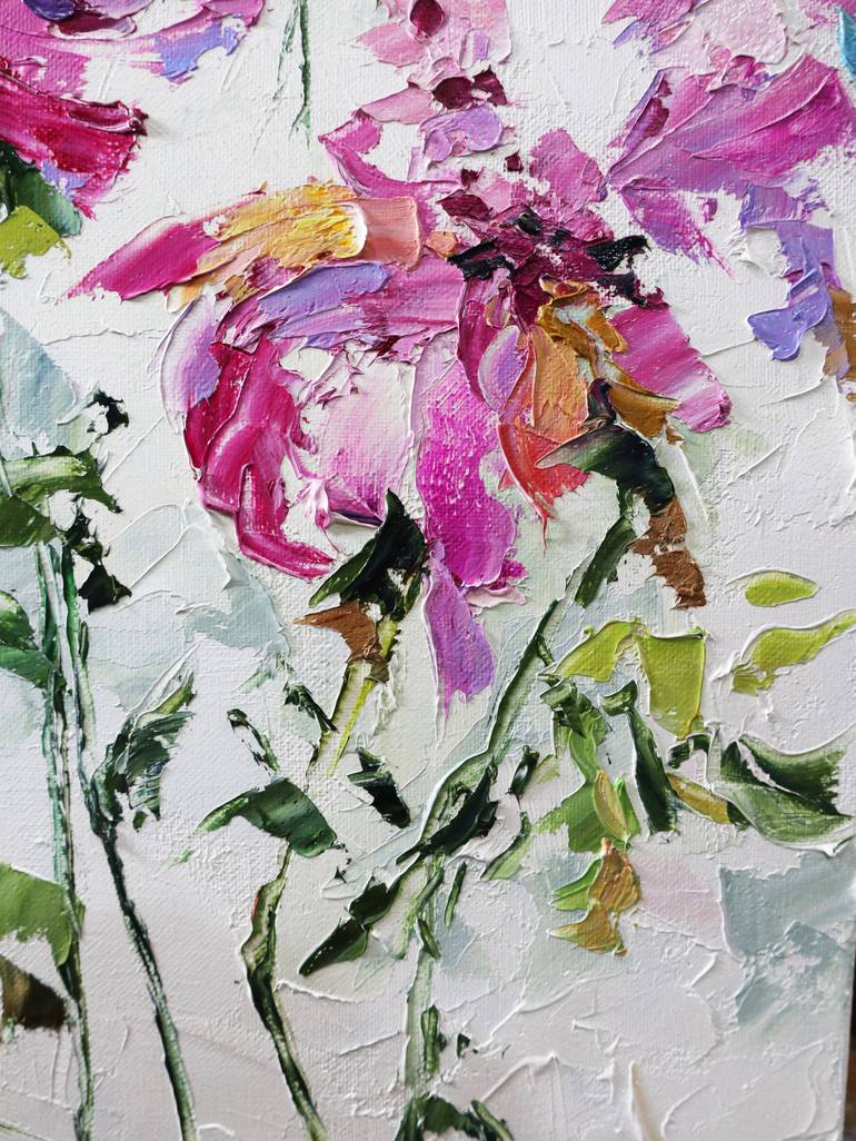 Flowers as sounds - modern abstract flower painting, contemporary ...