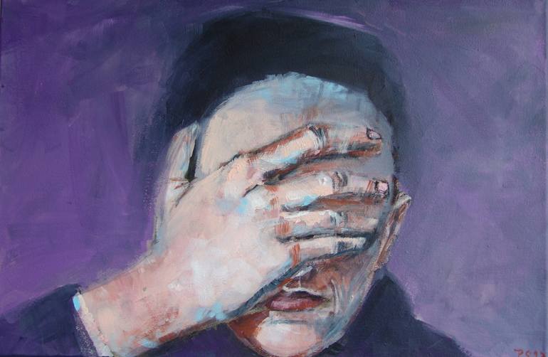 Hand vor Augen Painting by Petra Seibert | Saatchi Art