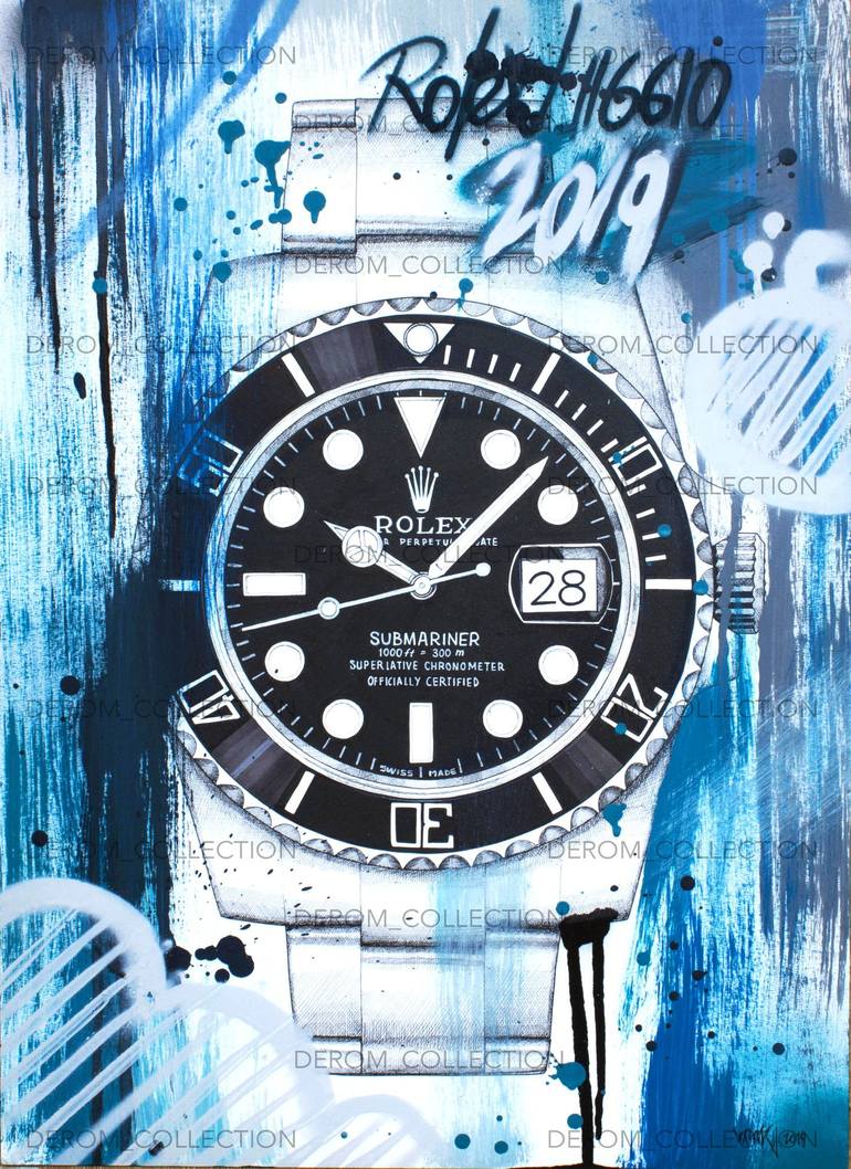 Only Submariner Rolex Painting by Joaquin Arroyo | Saatchi Art