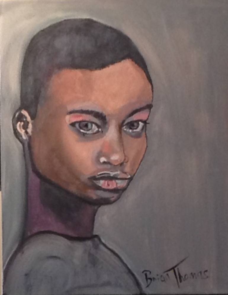 Young black woman Painting by Brian Thomas | Saatchi Art