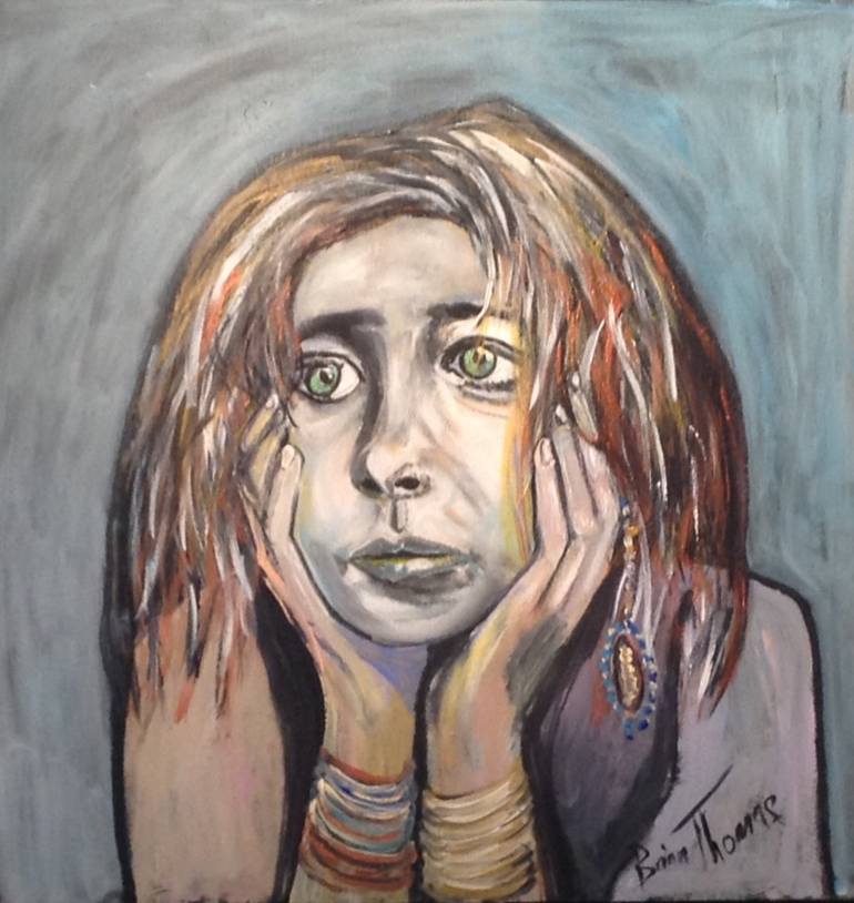 Deep in thought Painting by Brian Thomas | Saatchi Art