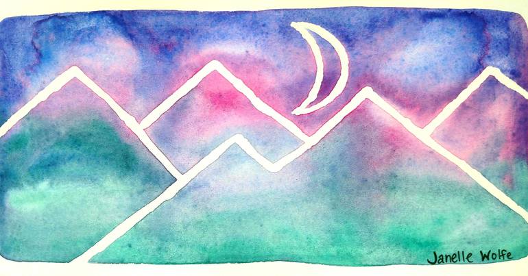 Mountain Night Painting by Janelle Wolfe | Saatchi Art