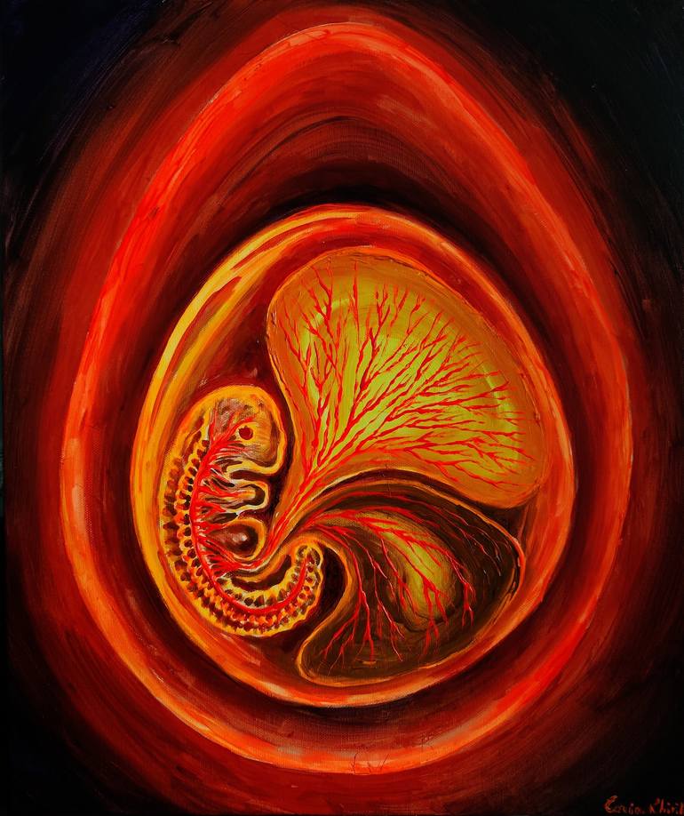 an embryo inside an egg Painting by Corina Chirila | Saatchi Art United ...