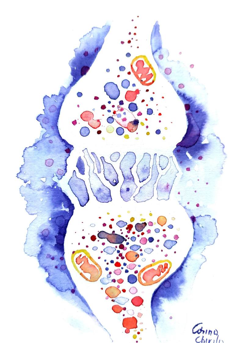 Physiology of the synapse Painting by Corina Chirila | Saatchi Art