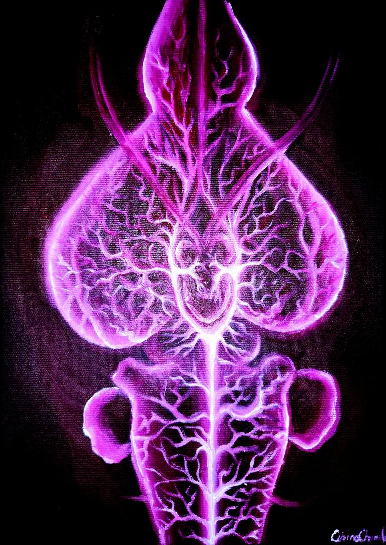 Rodent brain vascularization Painting by Corina Chirila | Saatchi Art