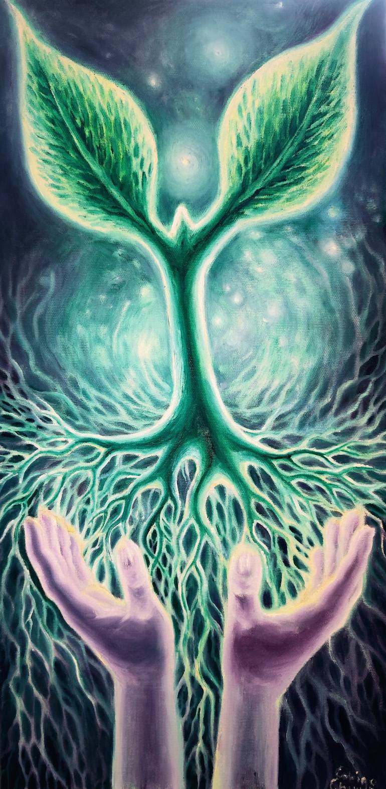 nurturing a new life o noua viata Painting by Corina Chirila | Saatchi Art