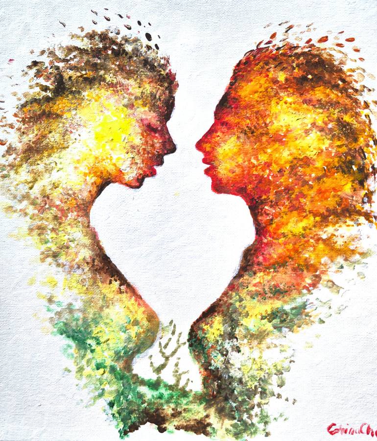 Love story in the colors of autumn Painting by Corina Chirila | Saatchi Art