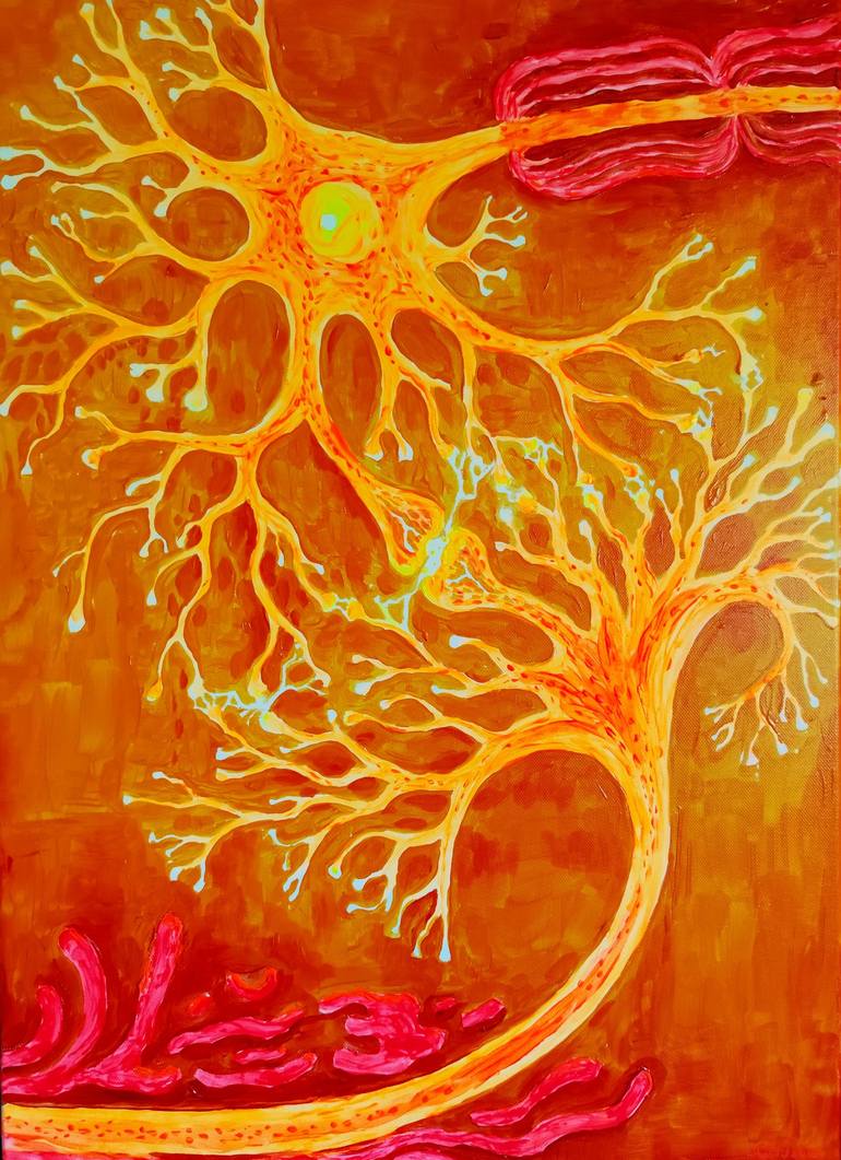 Synapses connecting neurons Painting by Corina Chirila | Saatchi Art