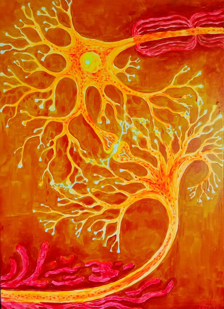 Synapses connecting neurons Painting by Corina Chirila | Saatchi Art