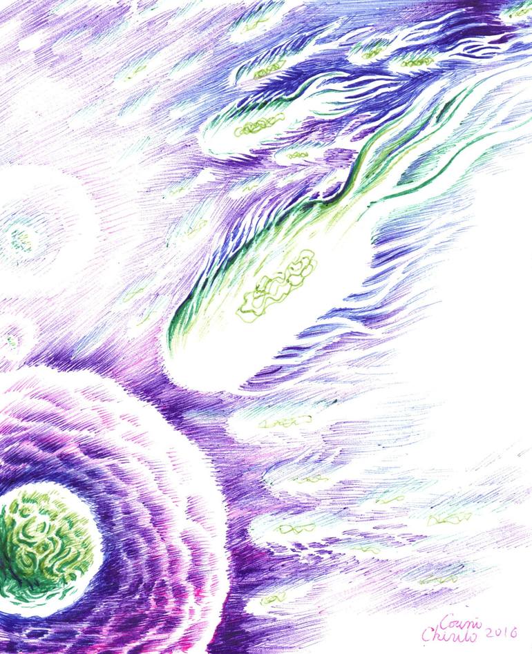 Bacteria attacking the cells Drawing by Corina Chirila | Saatchi Art