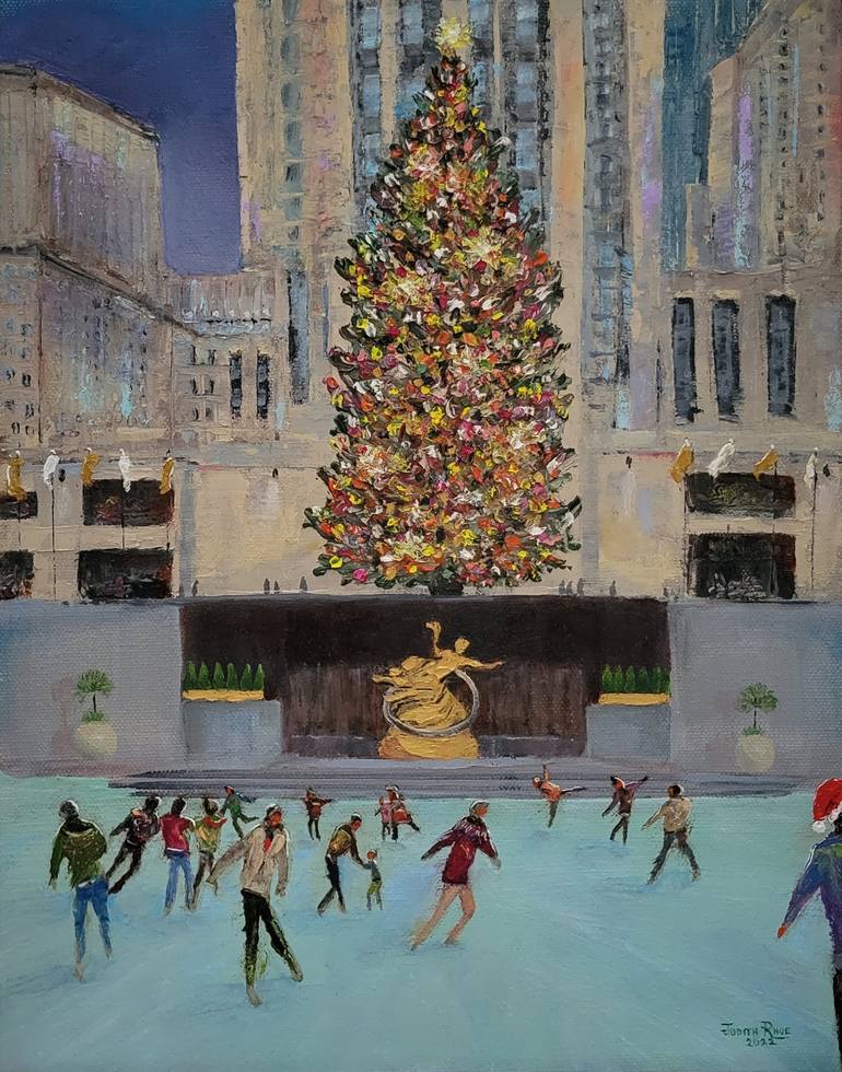 Rockefeller Rink Painting by Judith Rhue | Saatchi Art