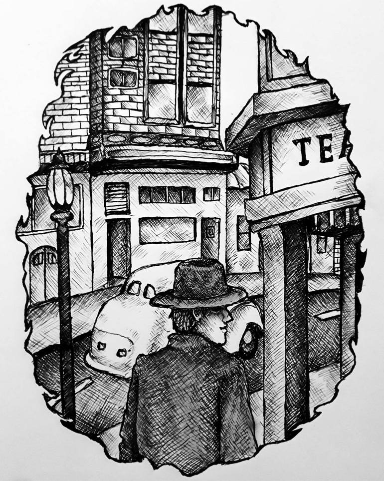 Detective / Vintage ink drawing Drawing by Yosia Kristiawan | Saatchi Art