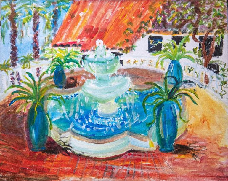 Samarkand Fountain Painting by Mary Freericks | Saatchi Art